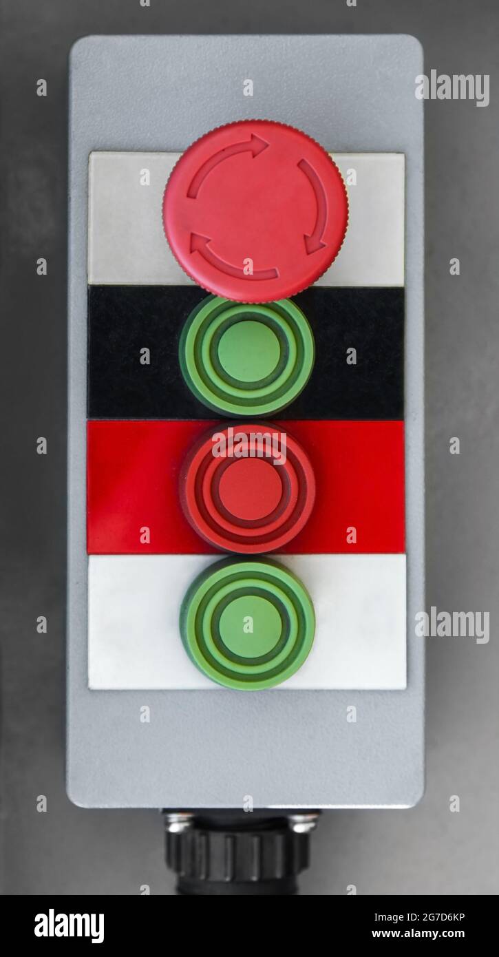 Push button control panel for service equipment Stock Photo - Alamy