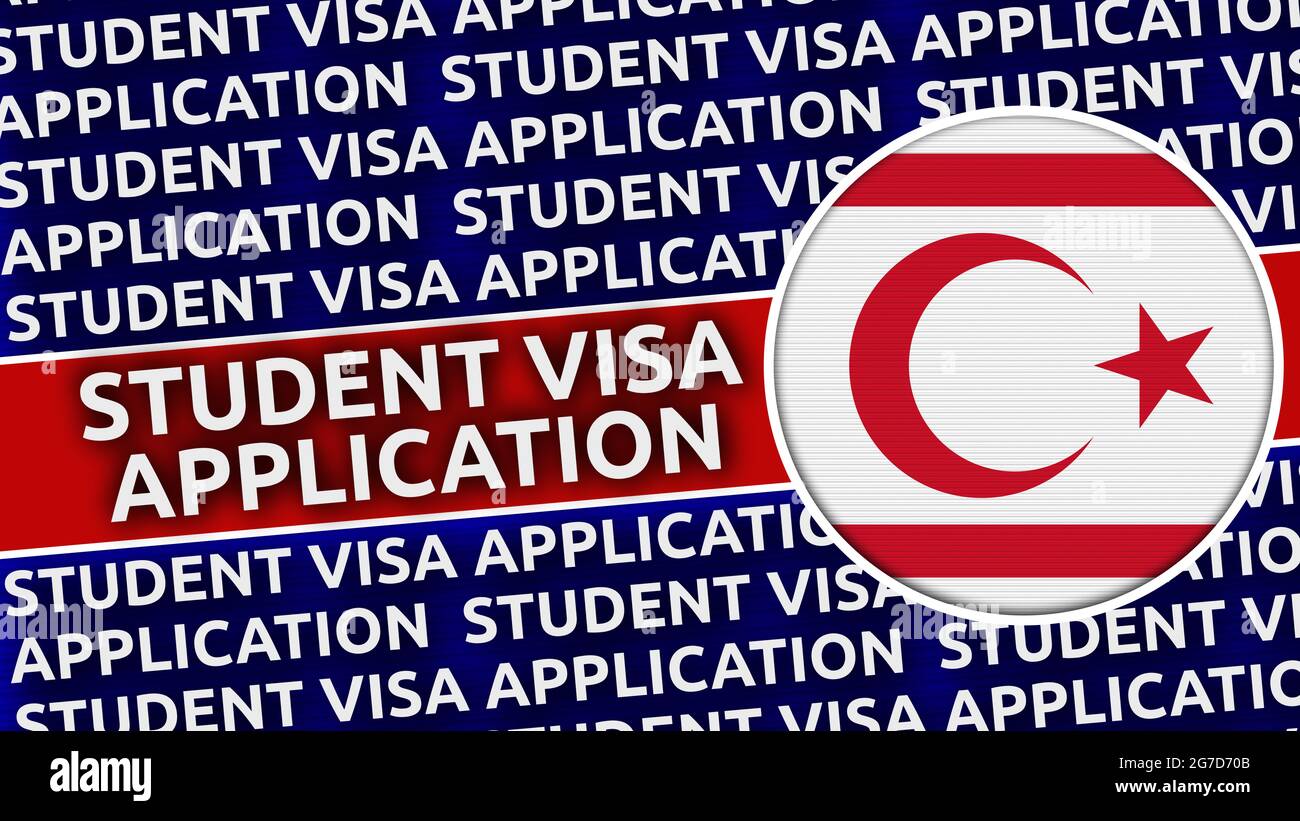 Turkish Republic of Northern Cyprus Circular Flag with Student Visa ...