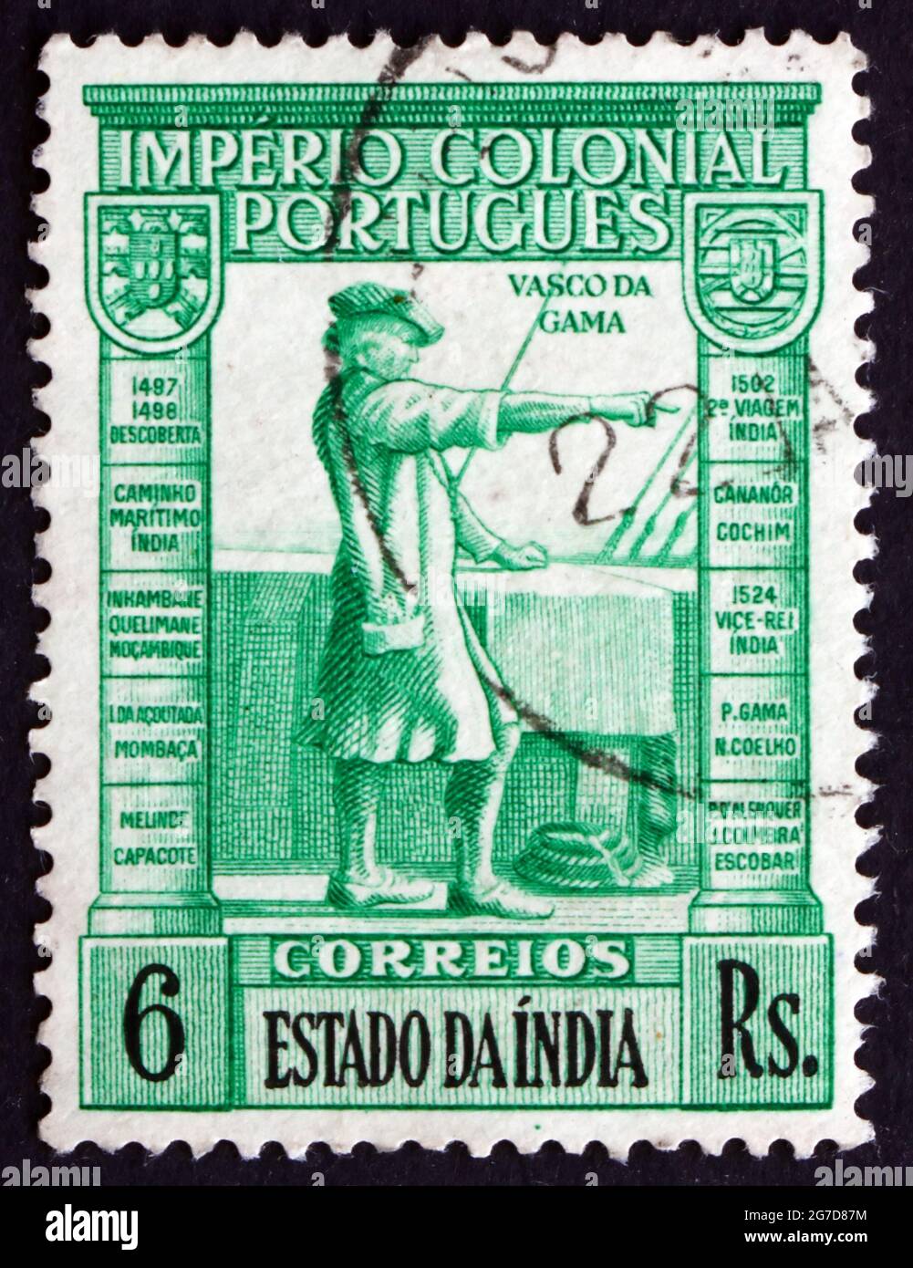 PORTUGUESE INDIA - CIRCA 1938: a stamp printed in Portuguese India ...