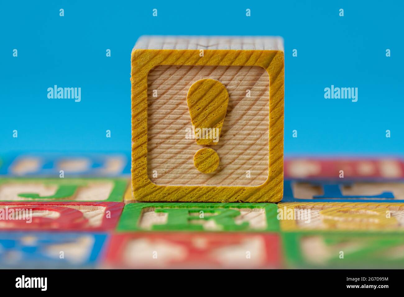 Closeup shot of an educational alphabet wooden block for kids Stock ...