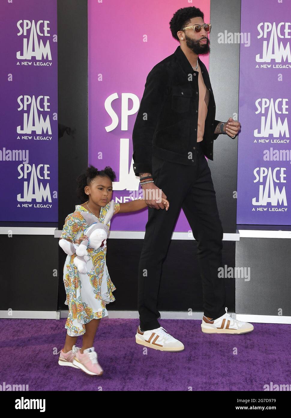 Los Angeles, USA. 12th July, 2021. Anthony Davis and Nala Davis arrives ...