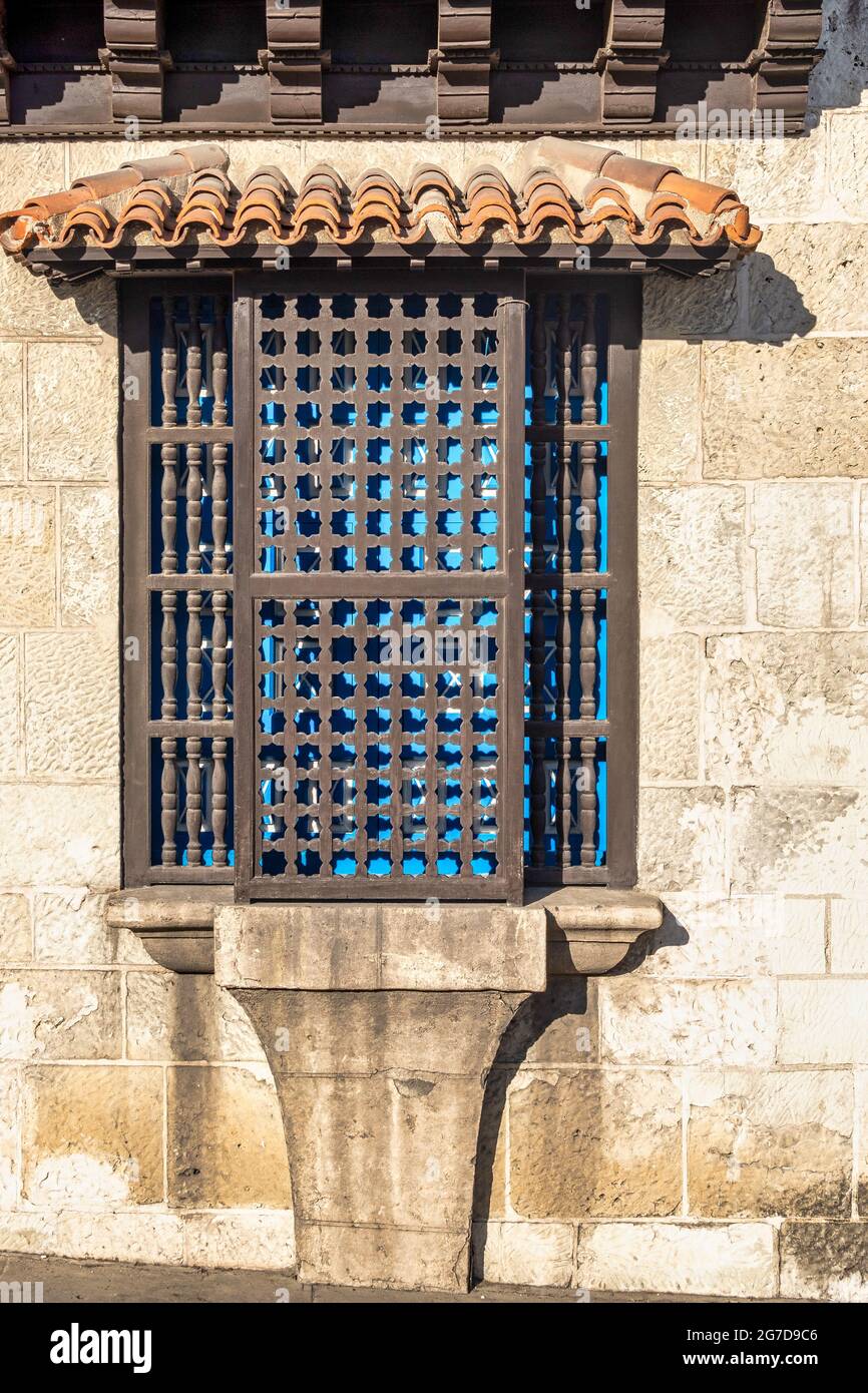 Colonial window architecture building, Santiago de Cuba, Cuba Stock ...