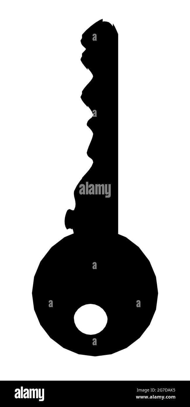 Key silhouette isolated on white background. Vector illustration Stock ...