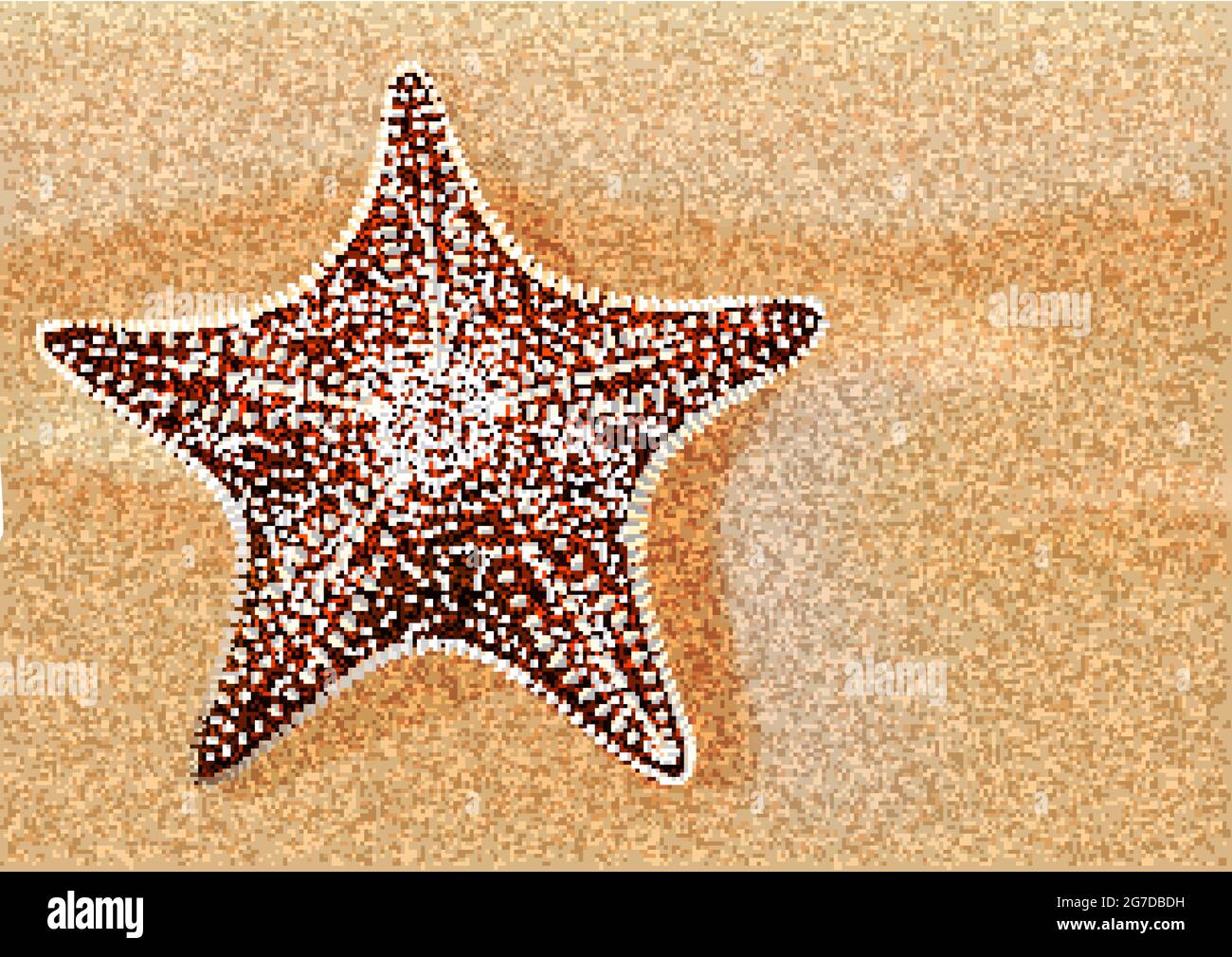 starfish on the sand, the color of red, spiked, EPS10 format Stock ...