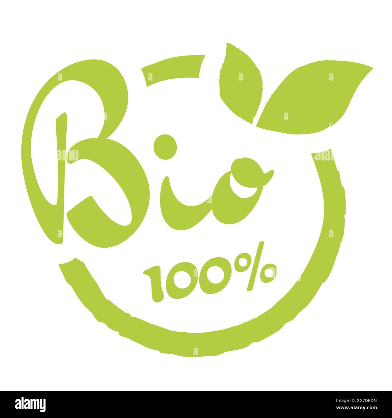 eps vector file modern green round stamp with leaves, text bio 100 ...