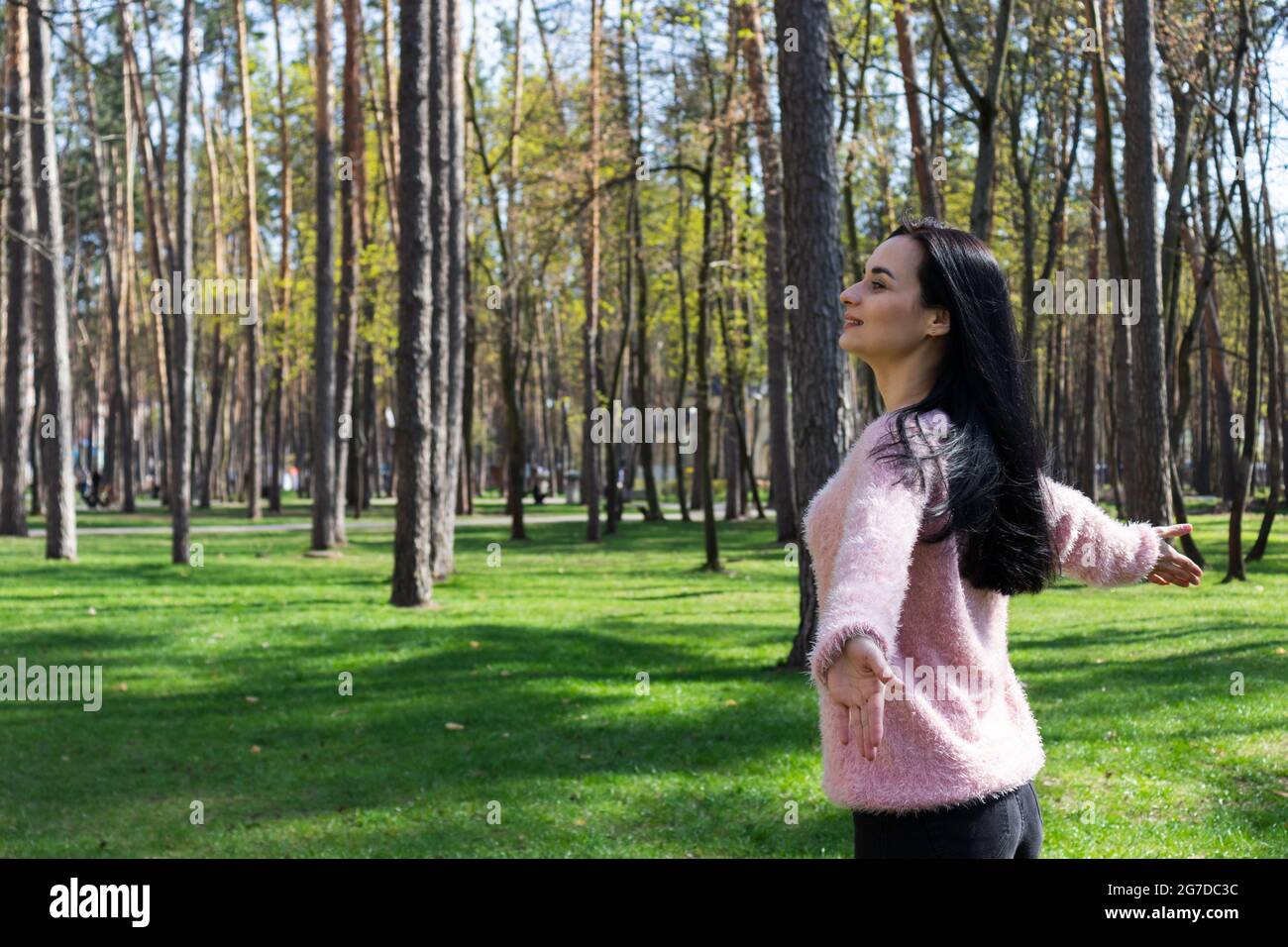 Girl breathing fresh air hi-res stock photography and images - Alamy