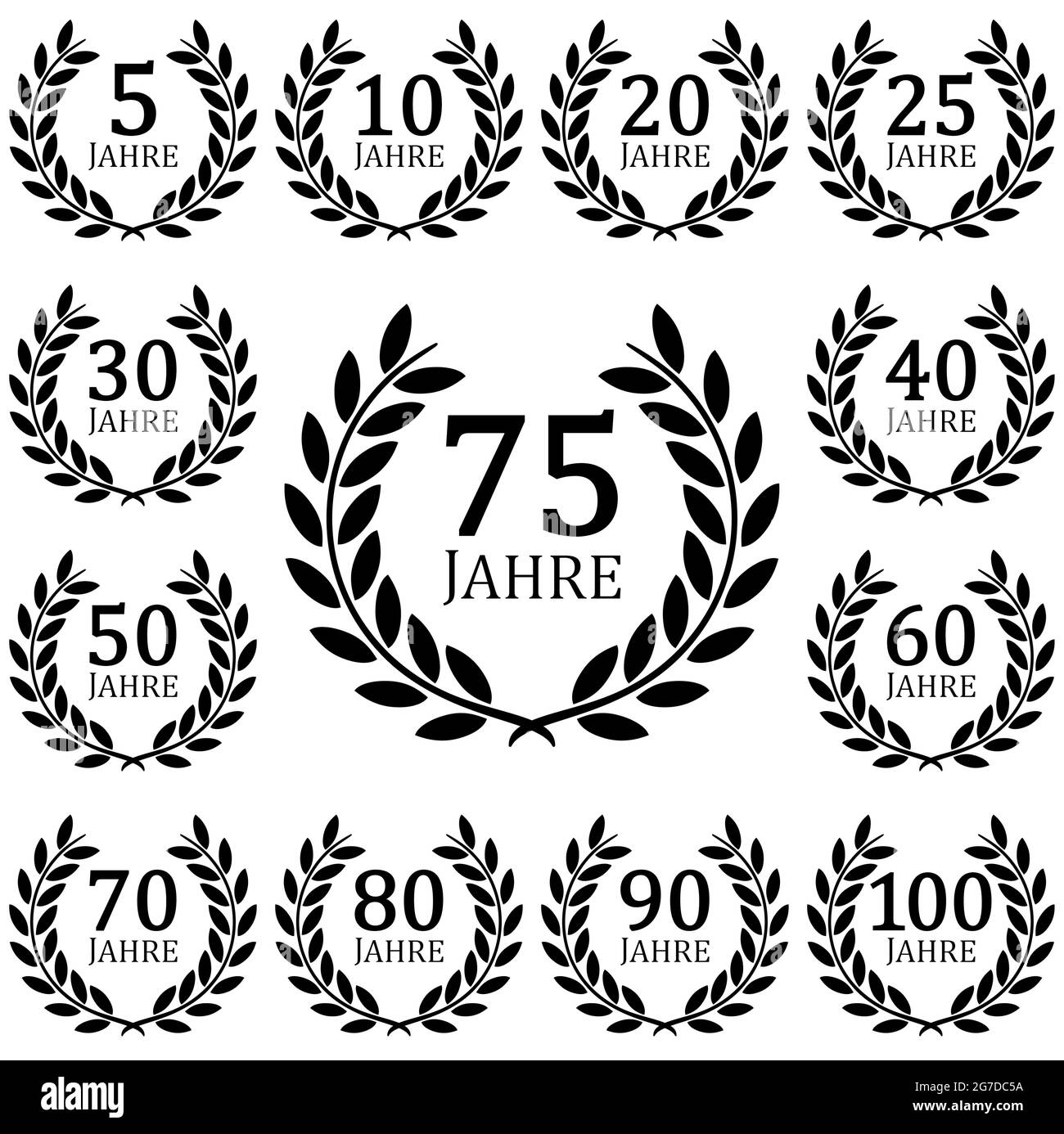eps vector file with black laurel wreath collection on white background ...