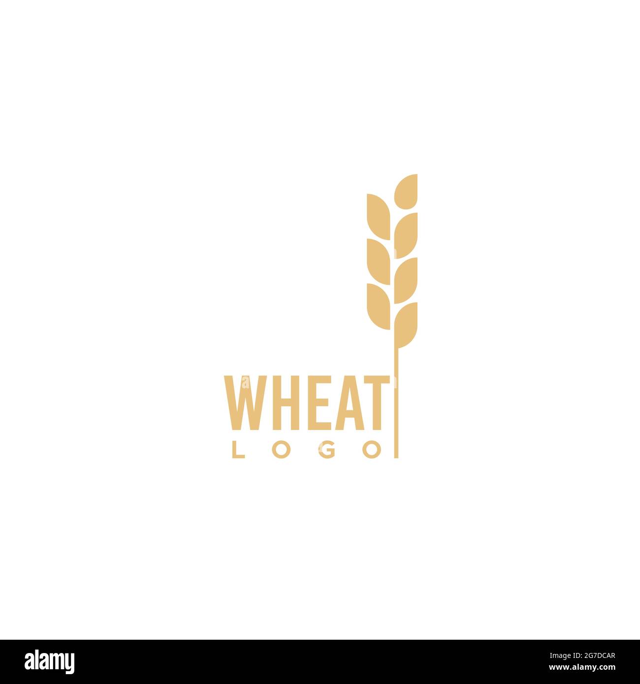 Minimal wheat logo. Ear of wheat. Geometric style. Vector illustration ...