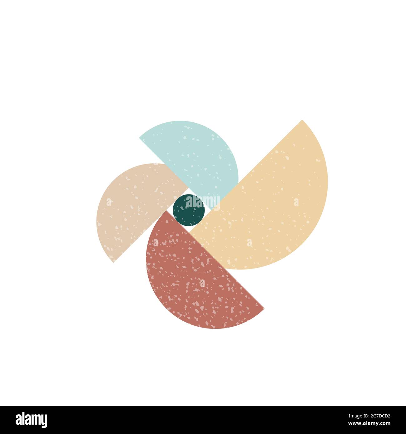 Minimal geometric composition. Semi circles forming a pinwheel with ...