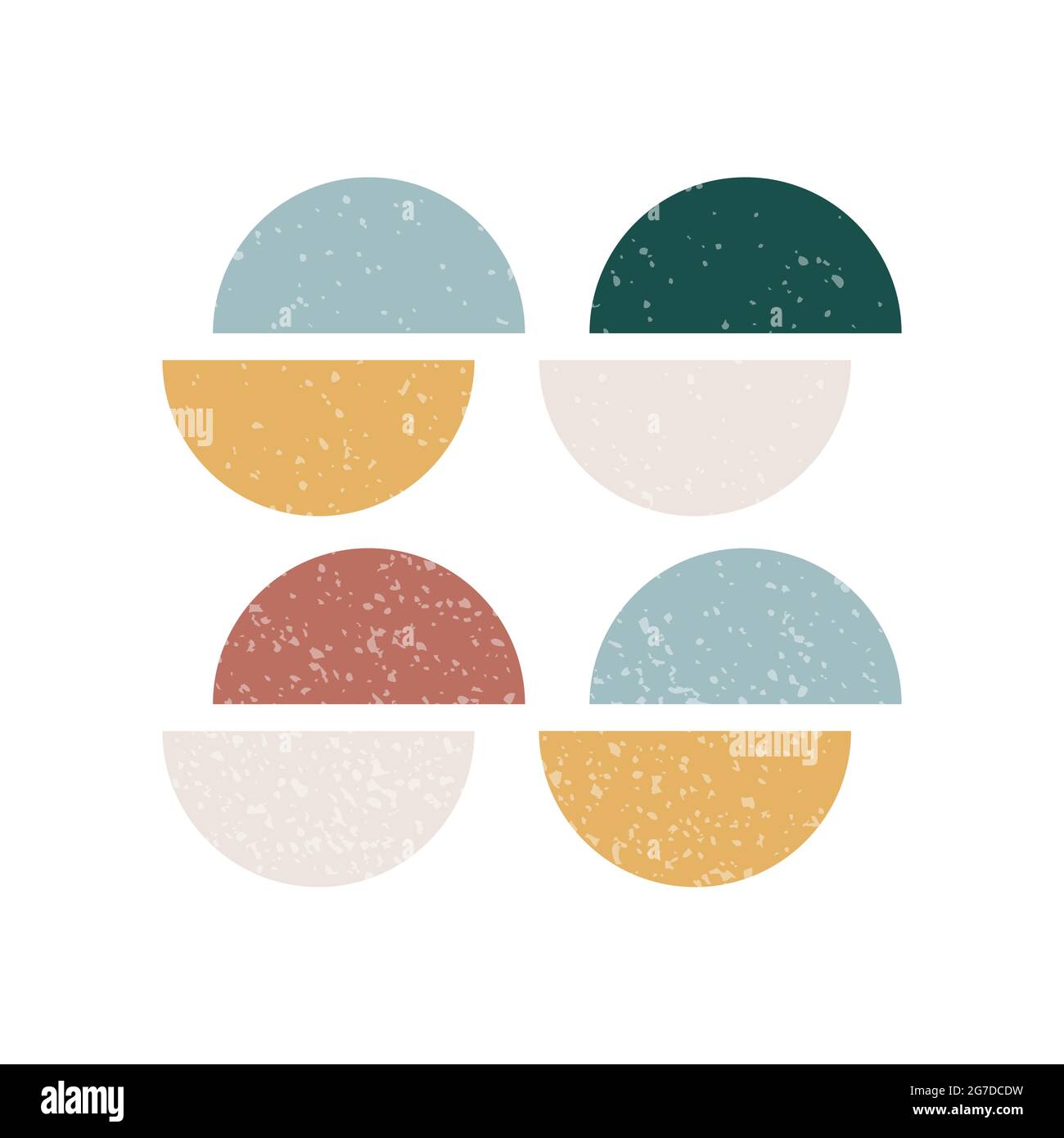 Minimal geometric composition. Semi circles with grunge texture ...