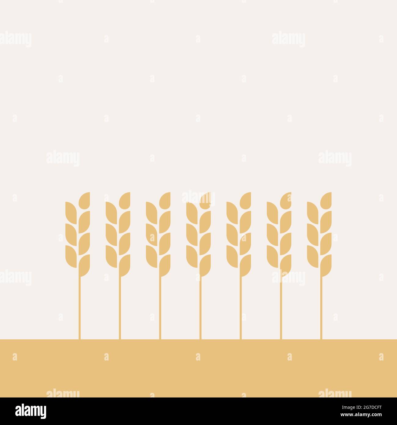 Minimal wheat field. Geometrical shapes. Mustard color. Vector ...