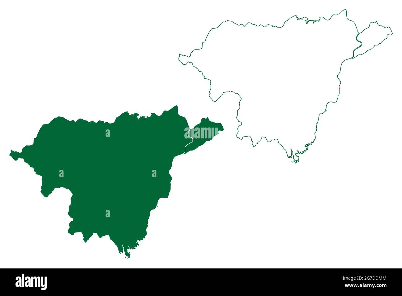 Dungarpur district (Rajasthan State, Republic of India) map vector ...