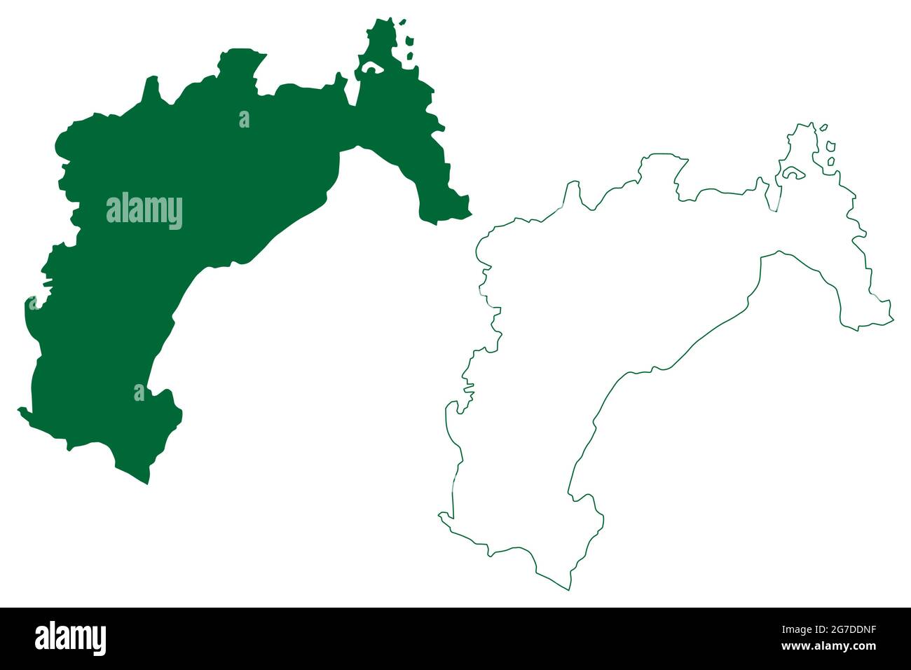 Dausa district (Rajasthan State, Republic of India) map vector ...