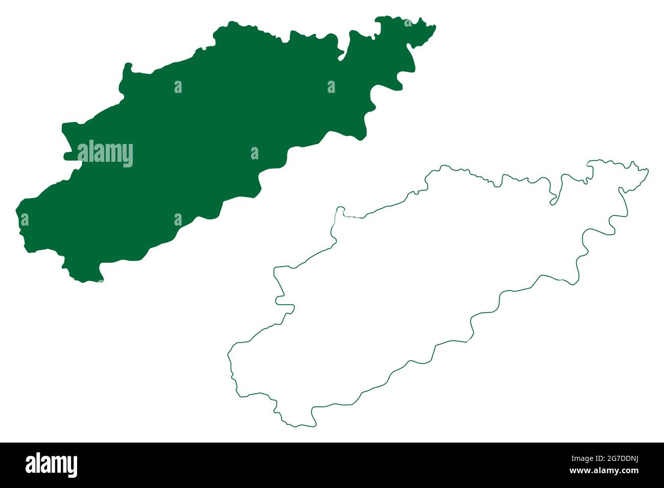 Dholpur district (Rajasthan State, Republic of India) map vector illustration, scribble sketch ...