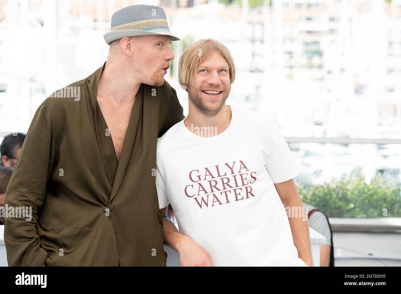 Yury Kolokolnikov and Ivan Dorn attend the Petrov s Flu photocall ...