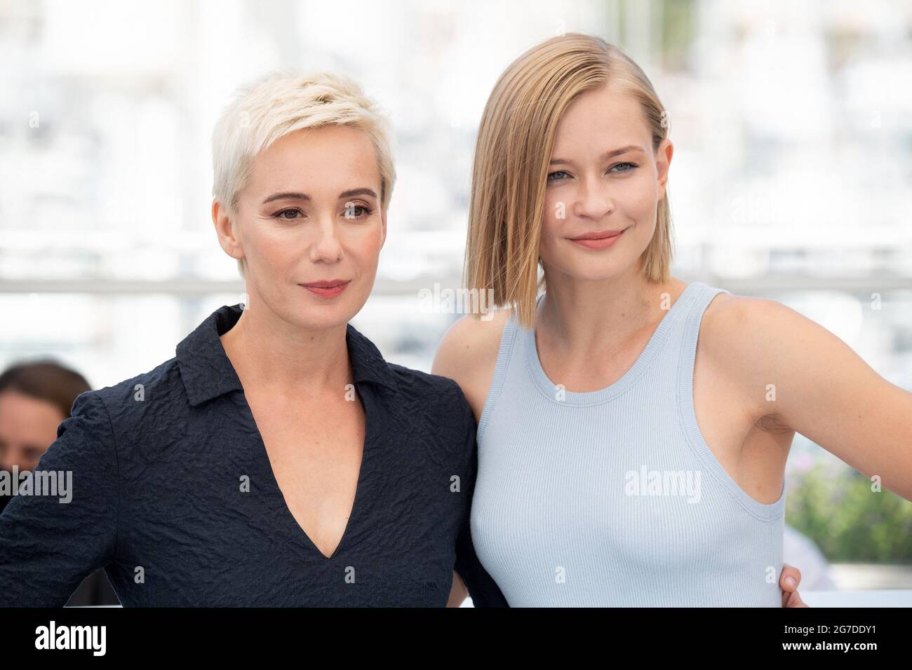 Chulpan Khamatova and Yulia Peresild attend the Petrov s Flu photocall ...