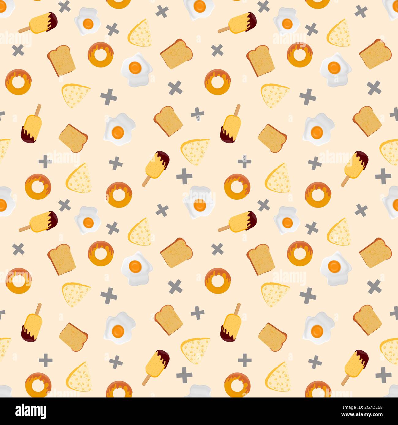 Sweet Food seamless pattern on isolated background Stock Photo - Alamy