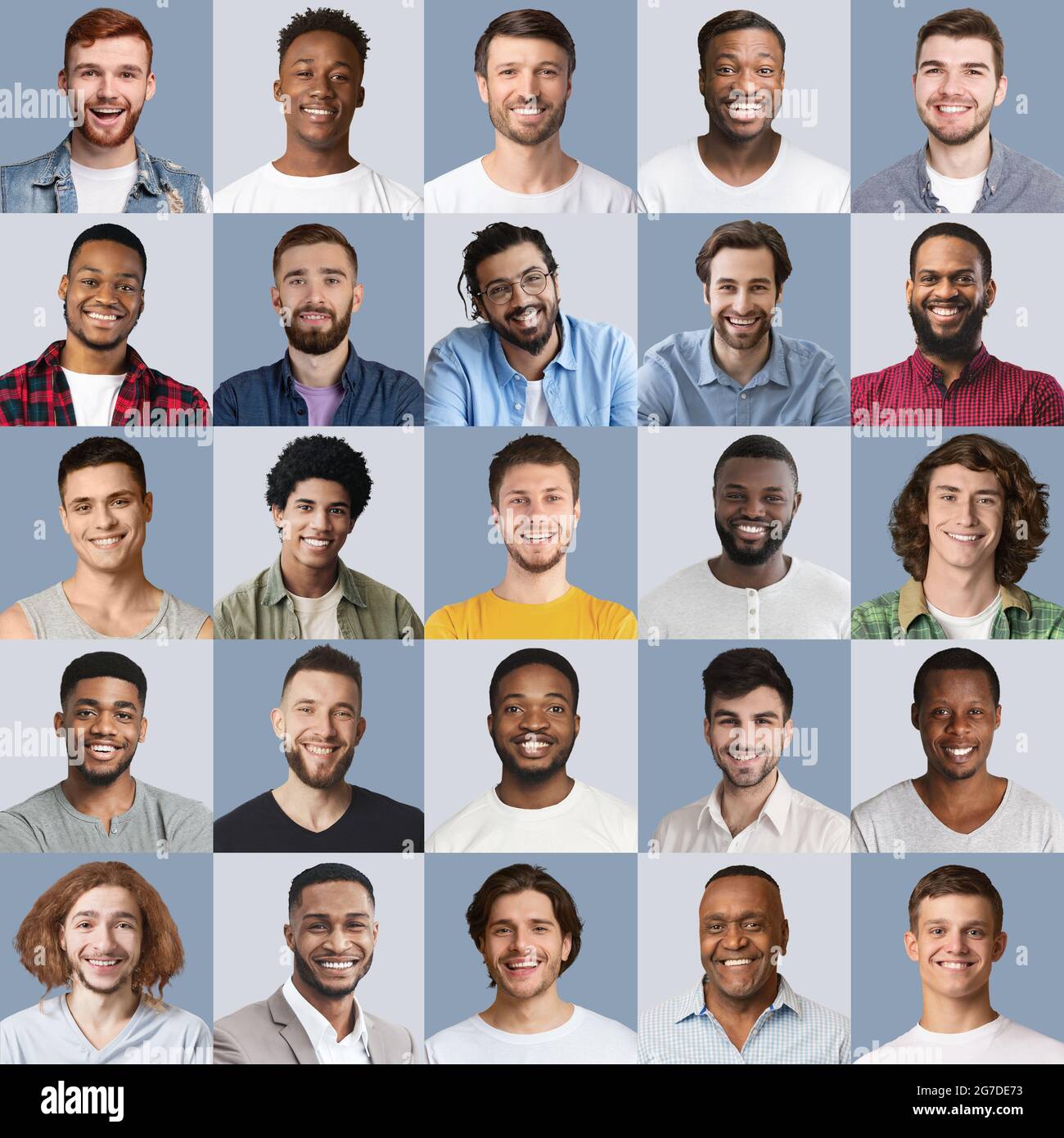 Collection of handsome men portraits on colorful backgrounds Stock ...