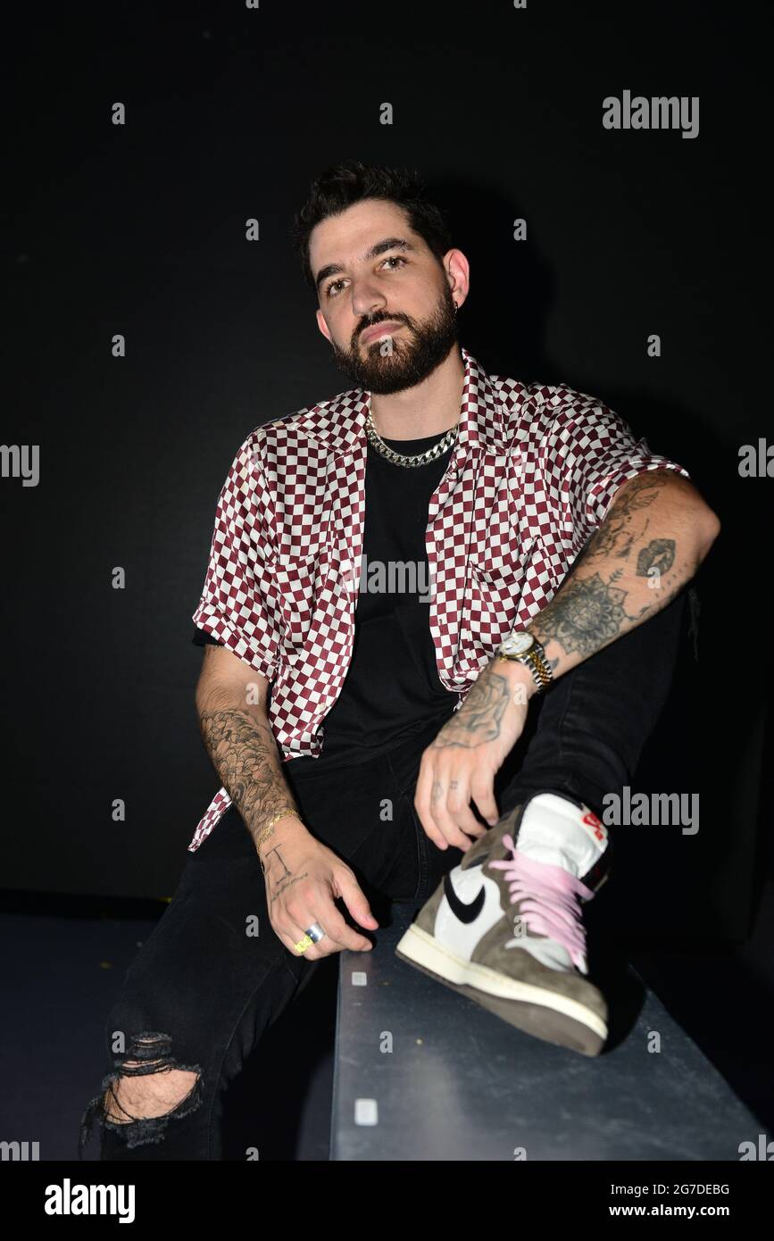 MIAMI BEACH, FLORIDA - JULY 11: Latin recording artist Morelli poses ...