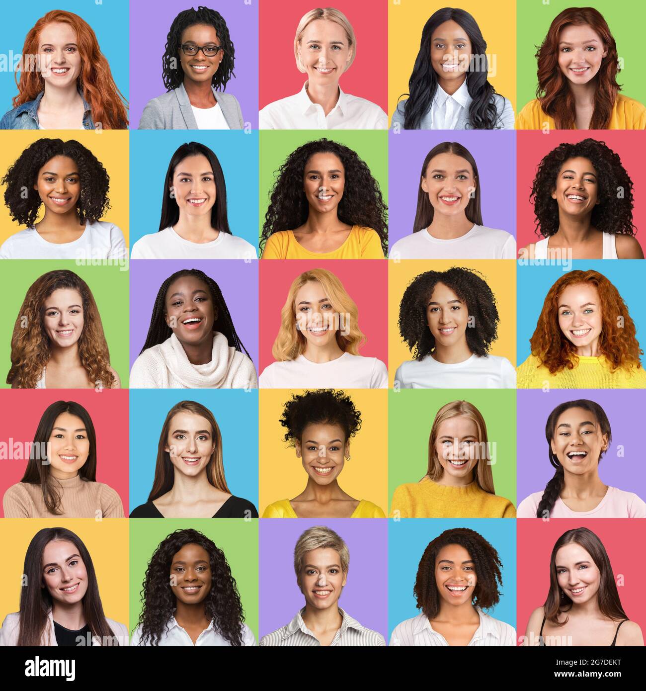 Collection of female closeup portraits, international women society ...