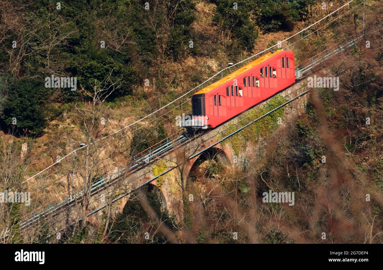 Funicolare di Brunate, cable railway, Como, Como Lake, Lombardy, Italy ...