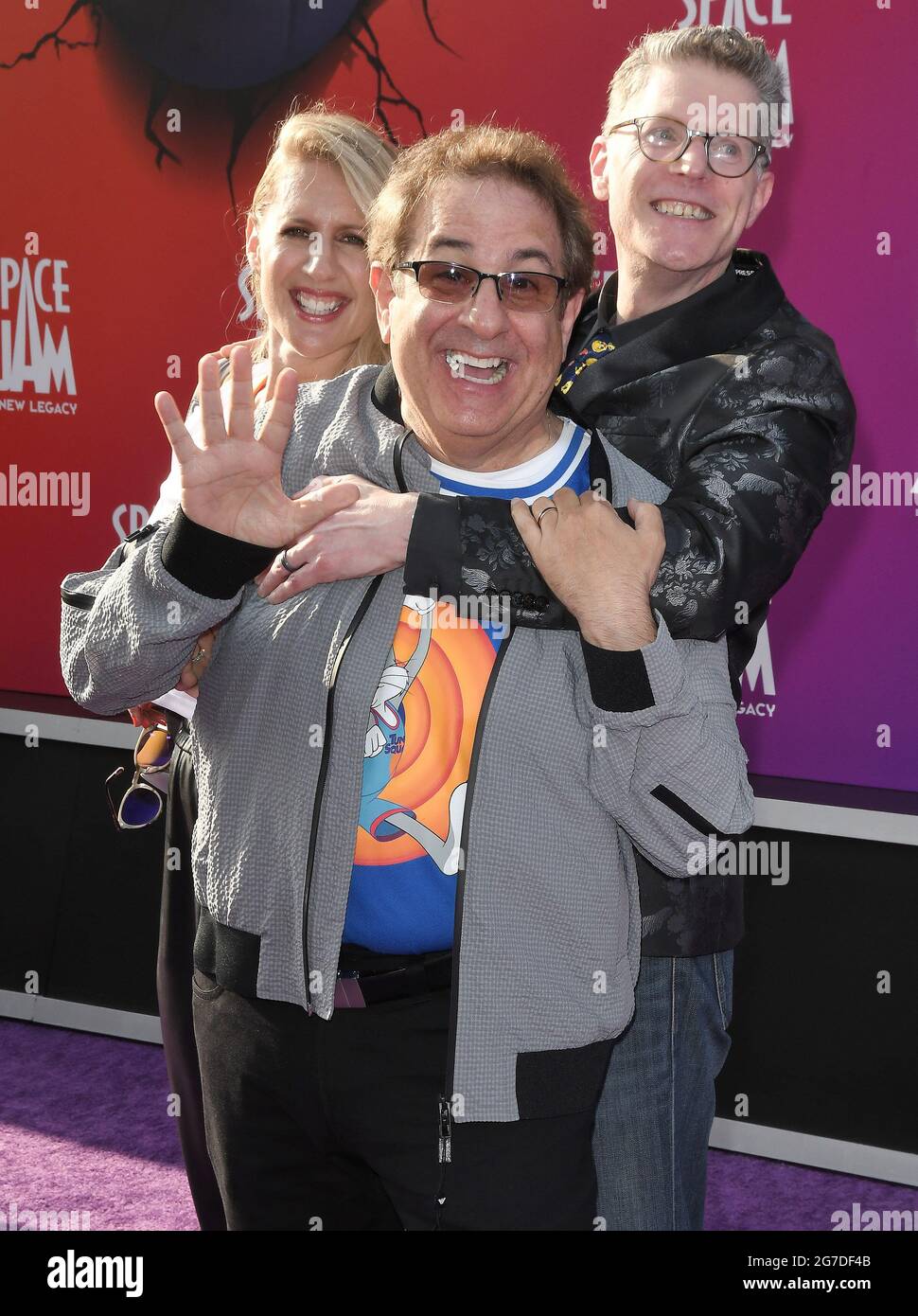 (L-R) Carla Delaney, Jeff Bergman and Bob Bergen arrives at the SPACE ...