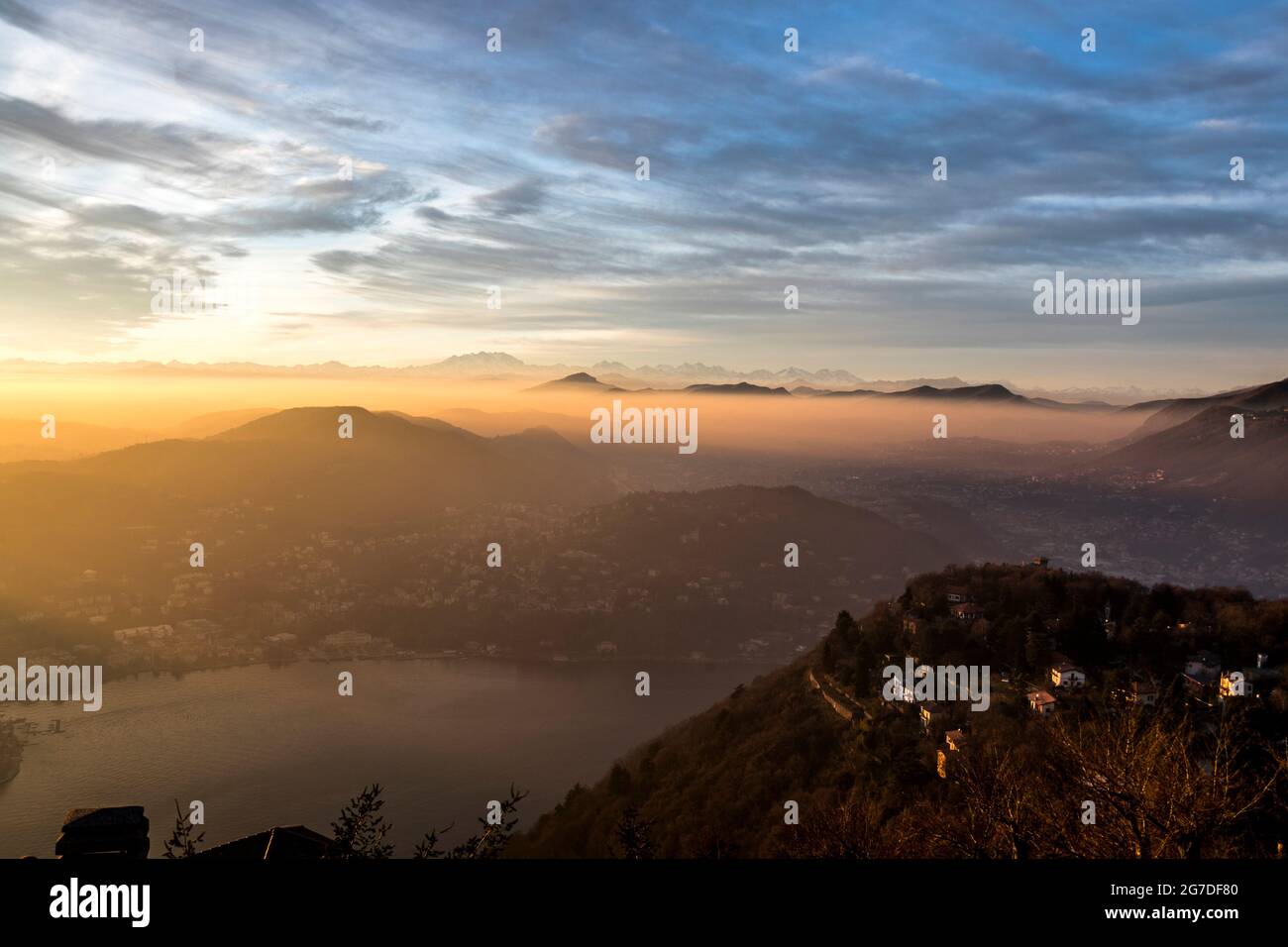 Landscape from Brunate, Como, Como Lake, Lombardy, Italy, Europe Stock ...