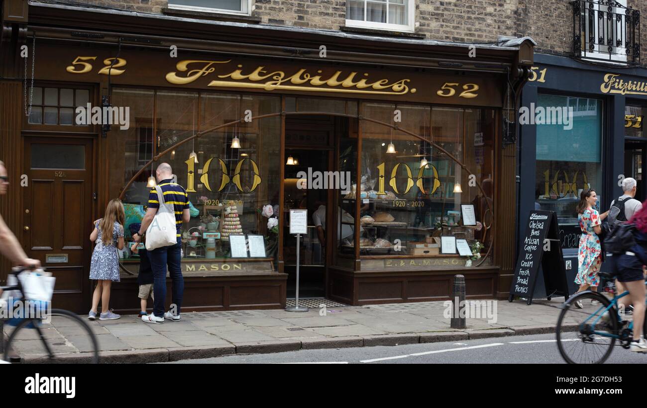 Fitzbillies Bakers Store building, Cambridge, Britain, July 2021 Stock ...