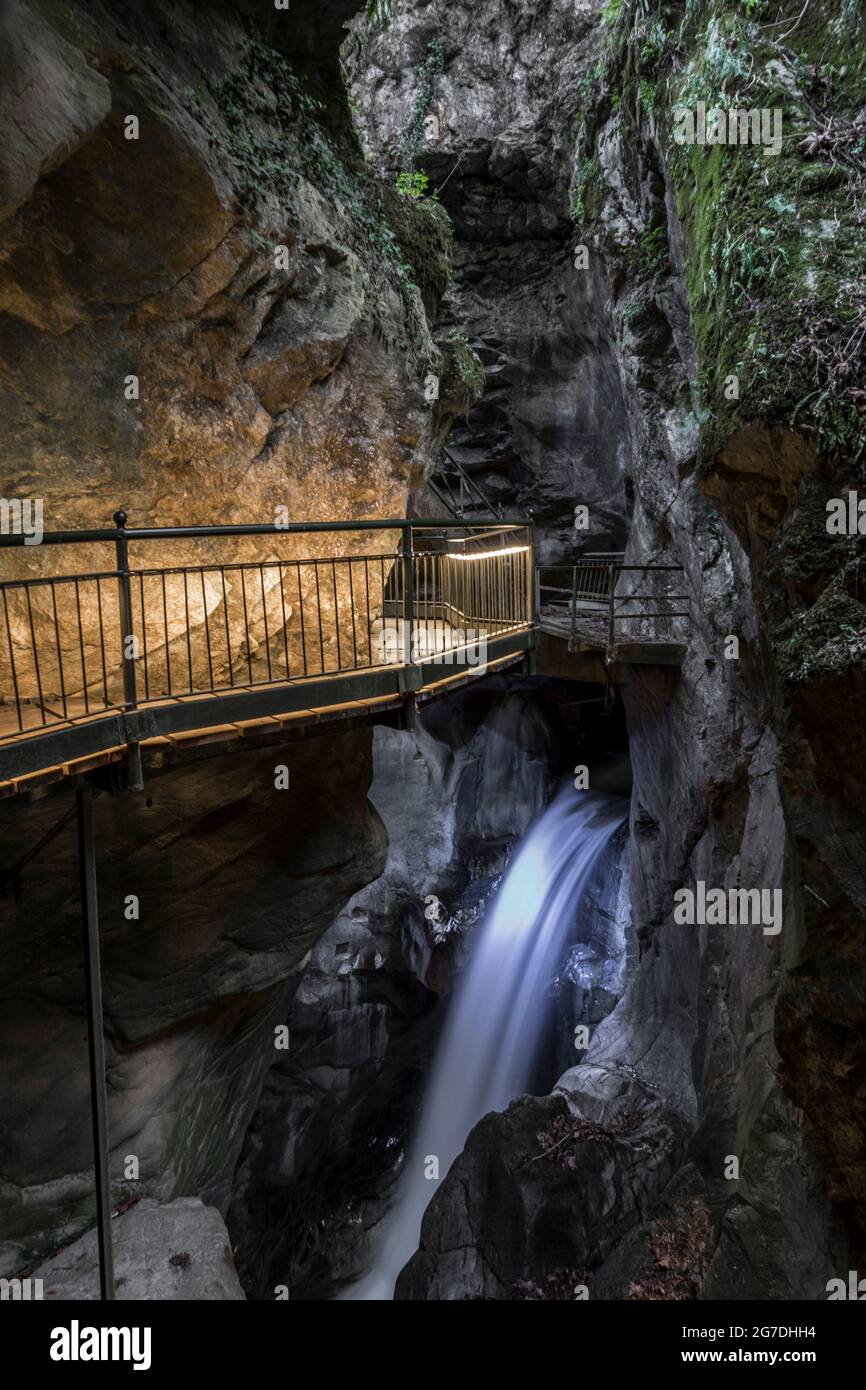 Orrido, Gorge of river Pioverna, Bellano village, Como Lake, Lombardy ...