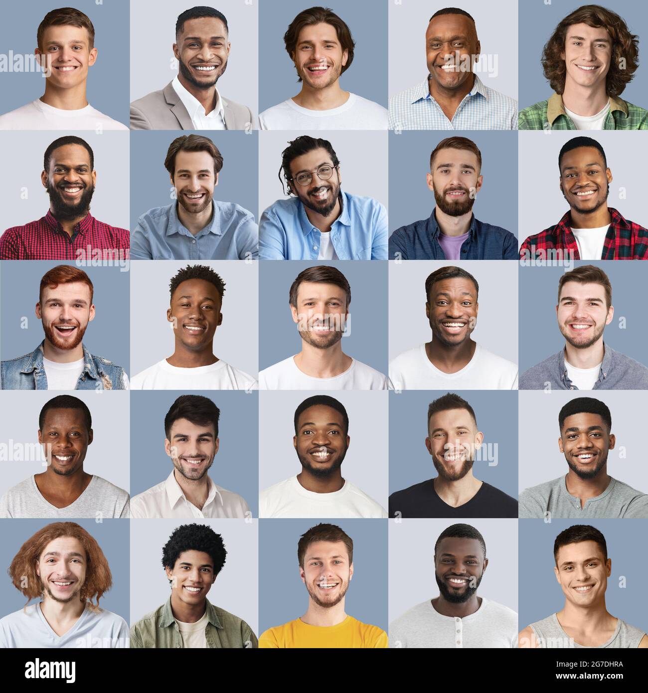 Smiling men different generations, collection of portraits Stock Photo ...