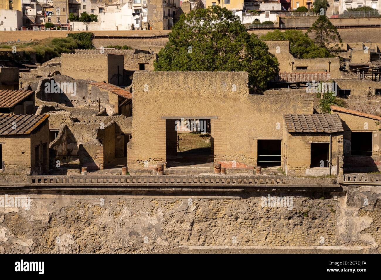 Ruins, streets and buildings of ancient roman town Ercolano ...