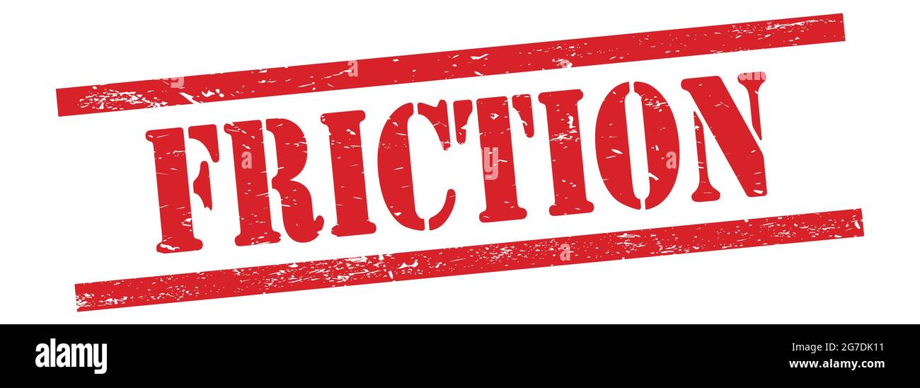 FRICTION text on red grungy vintage rubber stamp Stock Photo - Alamy