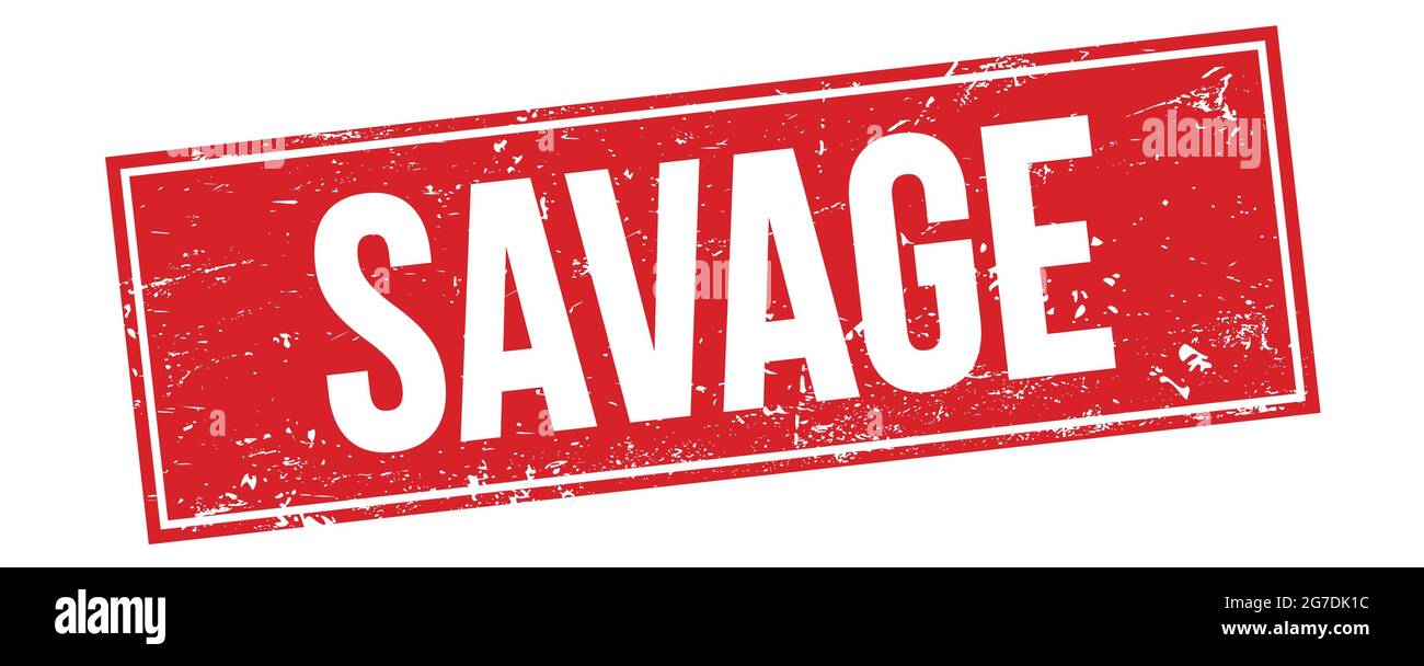 Savage text on red hi-res stock photography and images - Alamy