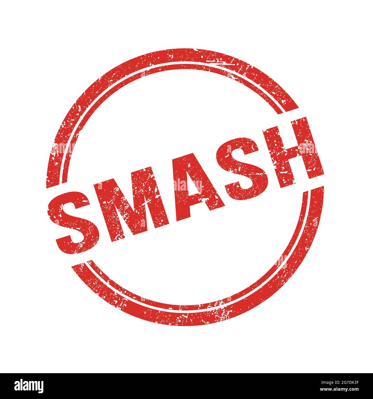 SMASH text written on red grungy vintage round stamp Stock Photo - Alamy