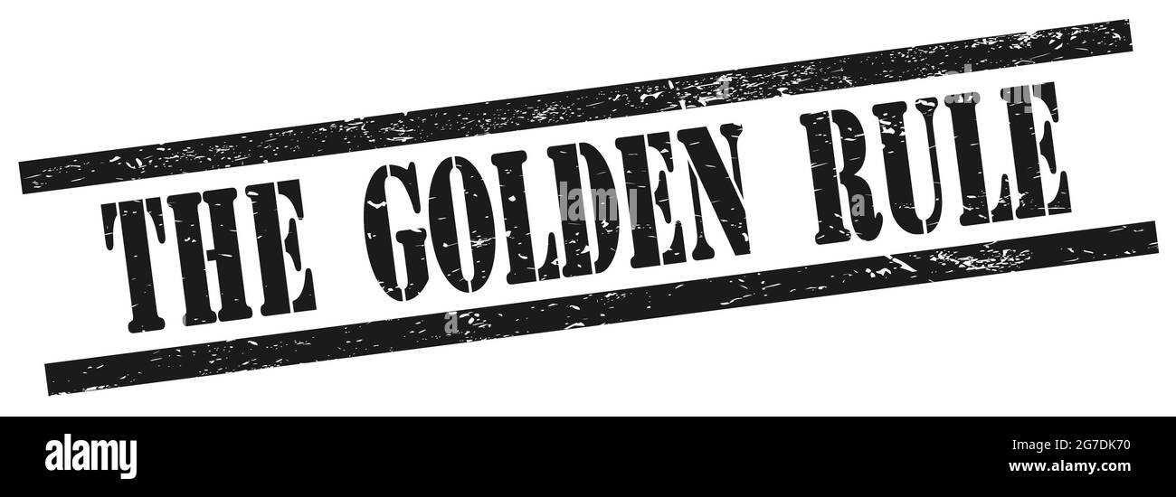 THE GOLDEN RULE text on black grungy rectangle vintage stamp Stock ...