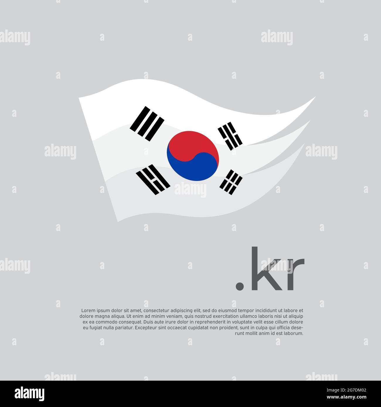 South Korea flag. Stripes colors of the south korean flag on a white ...