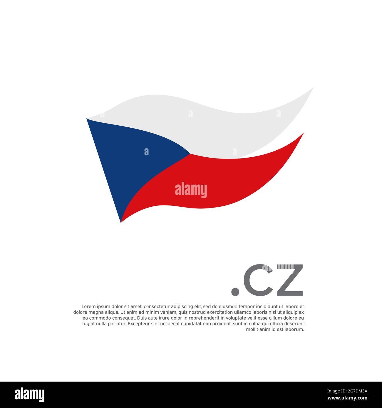 Flag Czech Republic. Colored stripes flag on a white background. Vector ...