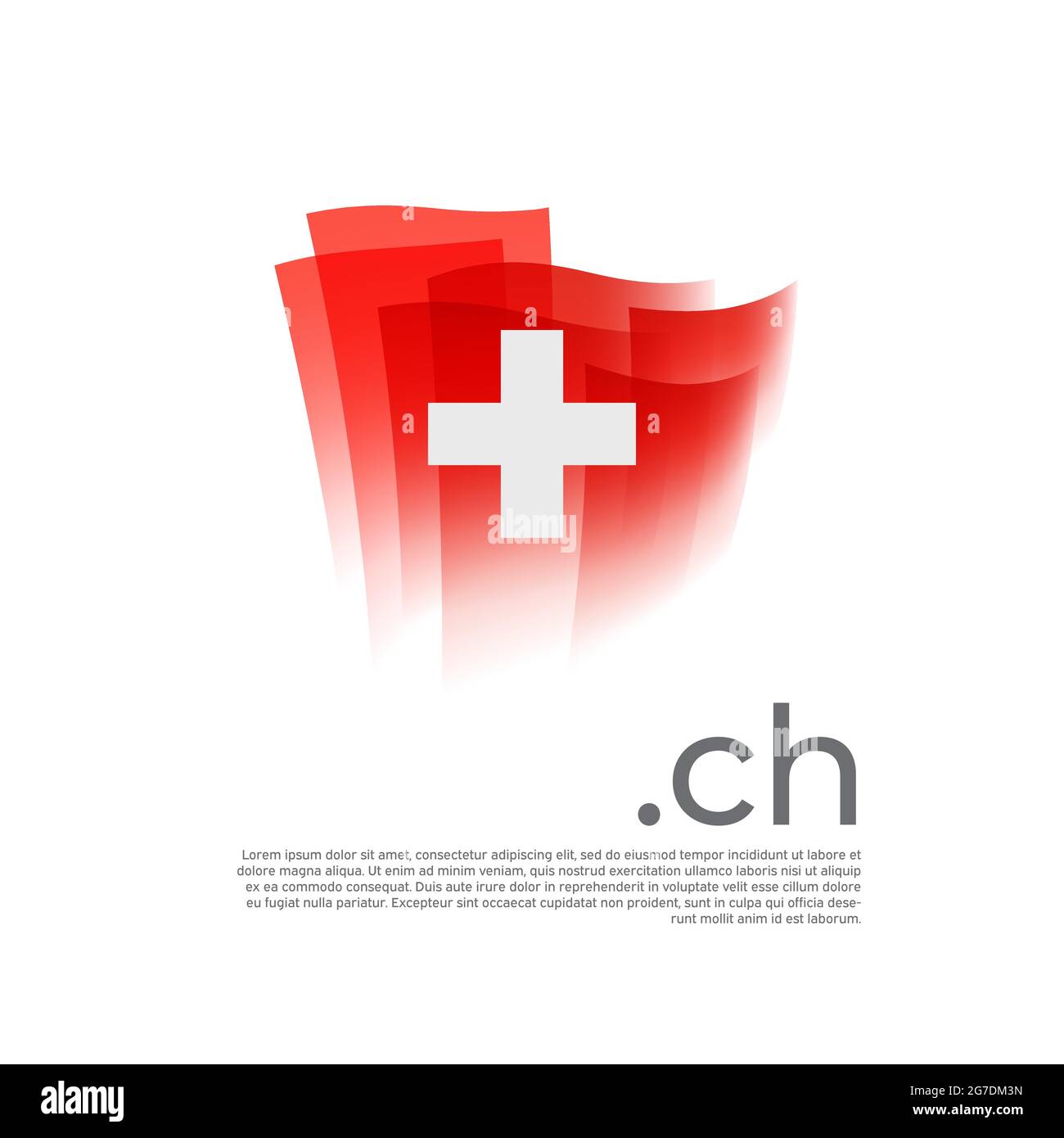 Switzerland flag. Vector stylized design national poster on a white ...