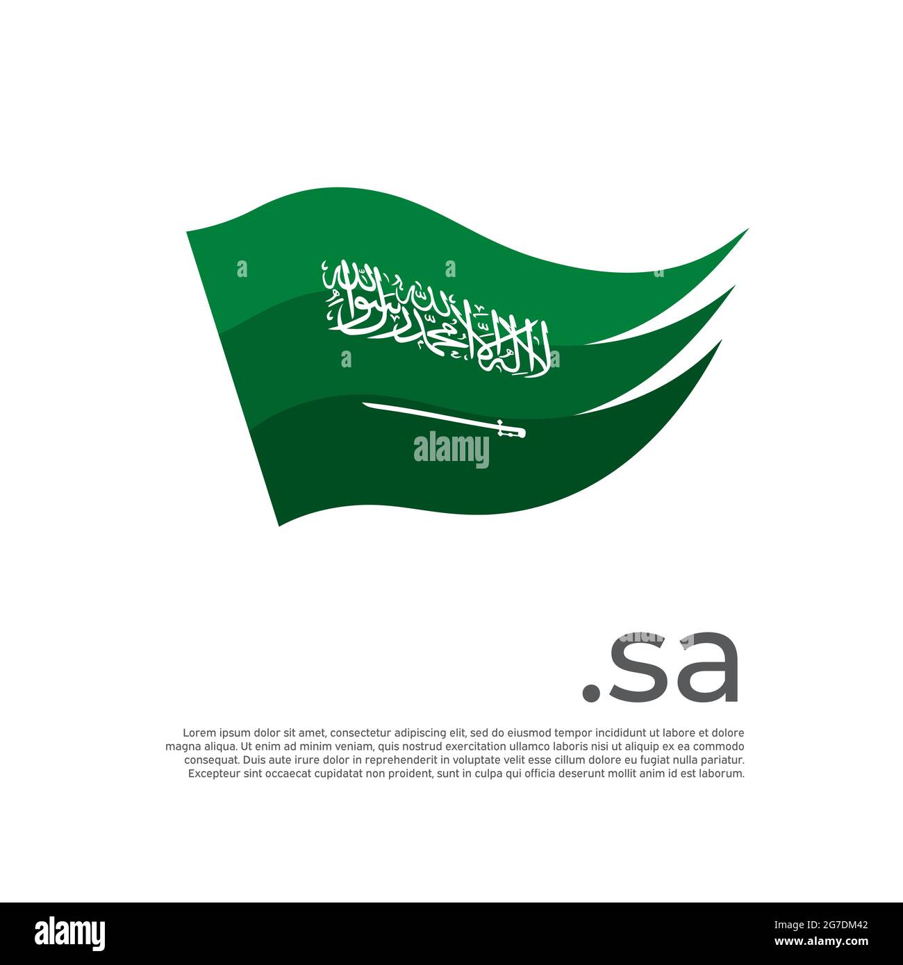 Saudi Arabia flag. Stripes colors of the saudi arabian flag on a white ...