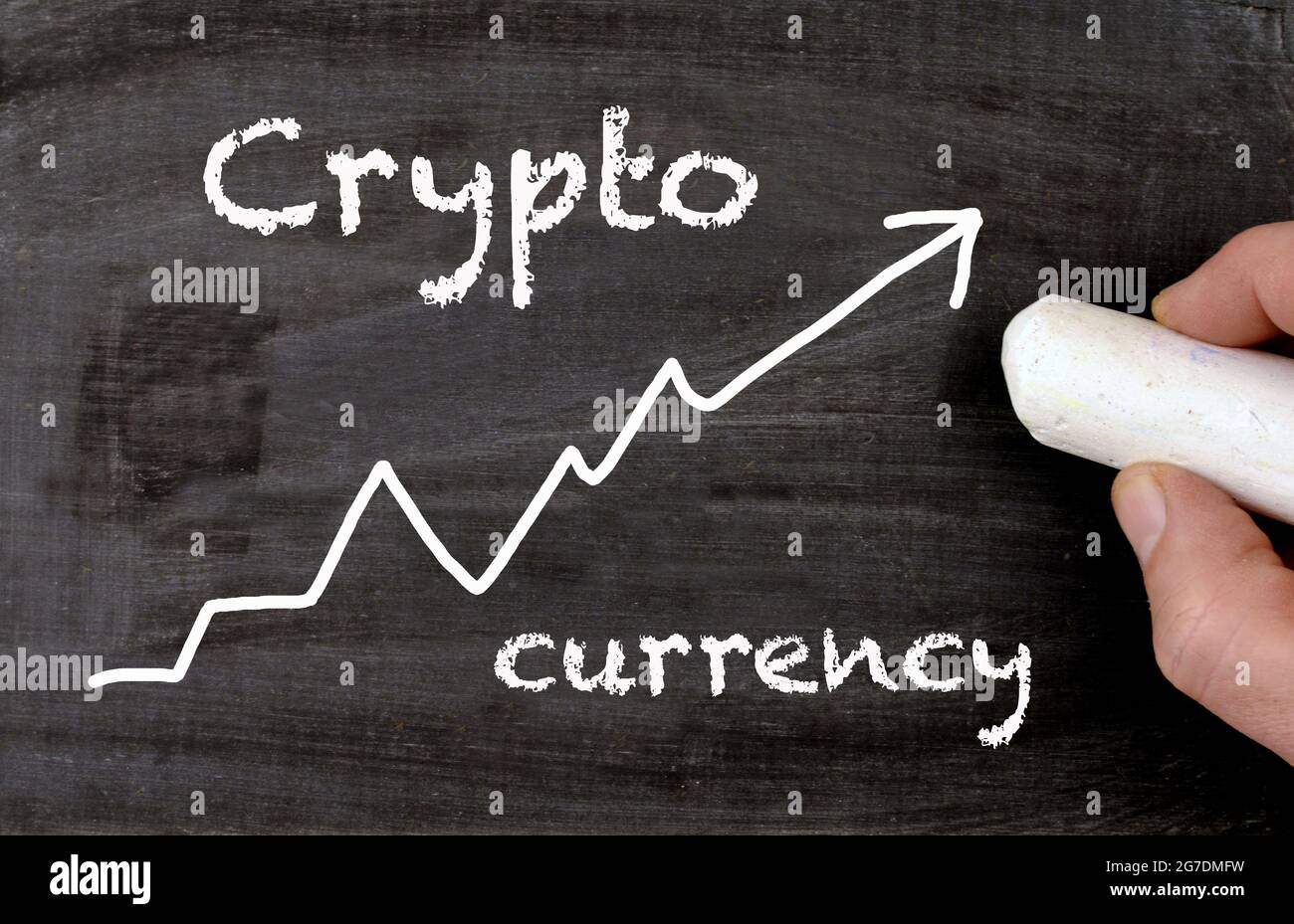 Crypto currency going up drawing Stock Photo - Alamy