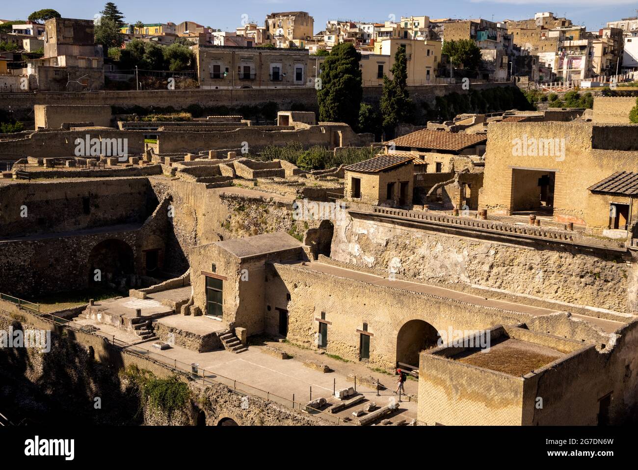 Ruins, streets and buildings of ancient roman town Ercolano ...