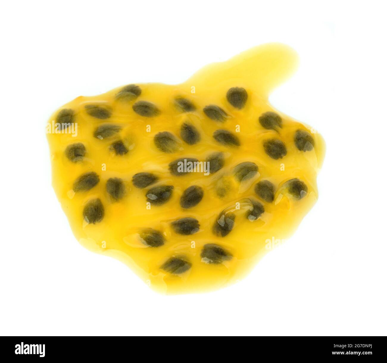 Top view of passion fruit seeds isolated on white background Stock ...