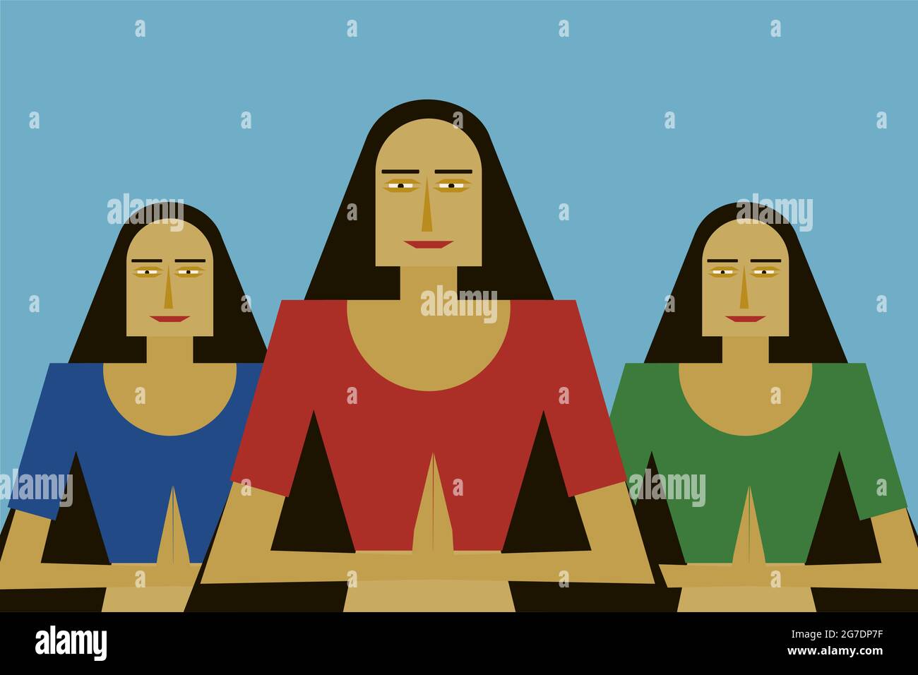 Illustration of Indian women greet with namaskar Stock Vector Image ...