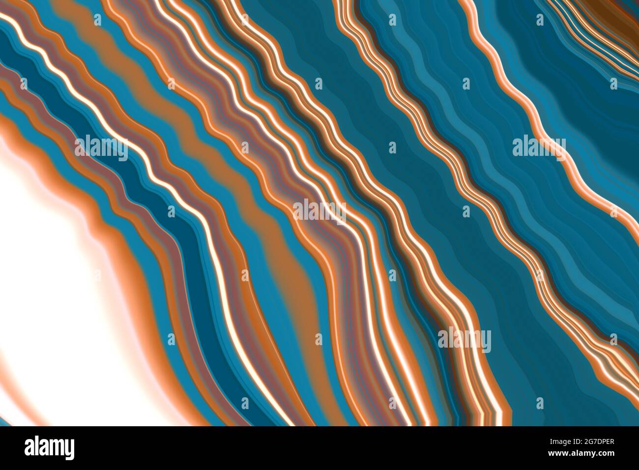 Illustration of blue and orange abstract continuous wavy lines Stock ...