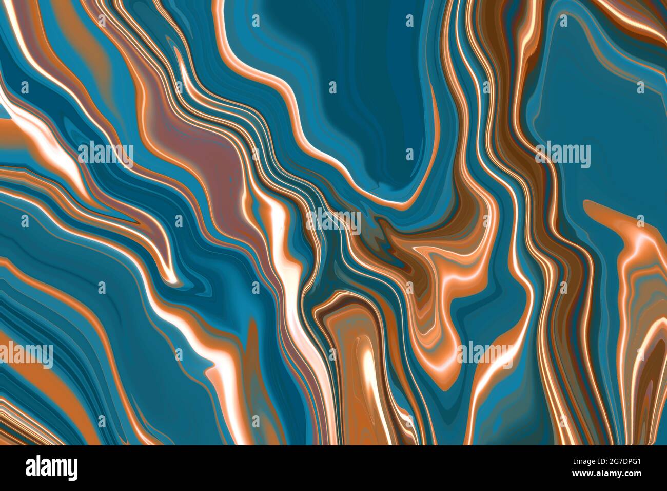 Illustration of blue and orange patterned abstract continuous blended ...