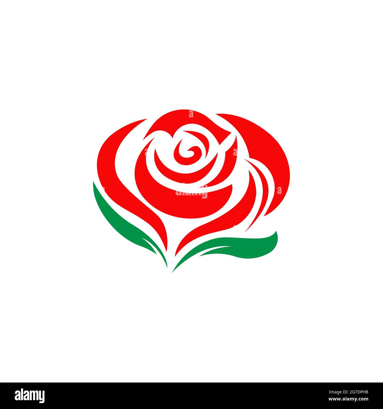 Rose flower Logo Template vector icon illustration Stock Photo - Alamy