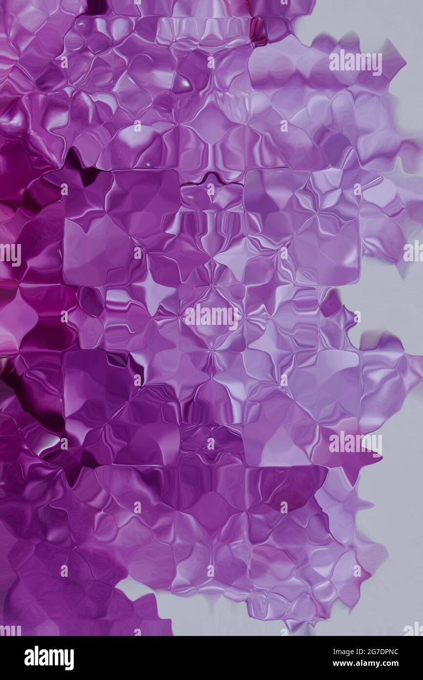 Vertical illustration of purple abstract blended flower shaped colors ...