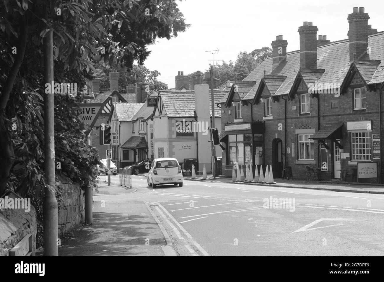 Village shop church Black and White Stock Photos & Images - Alamy