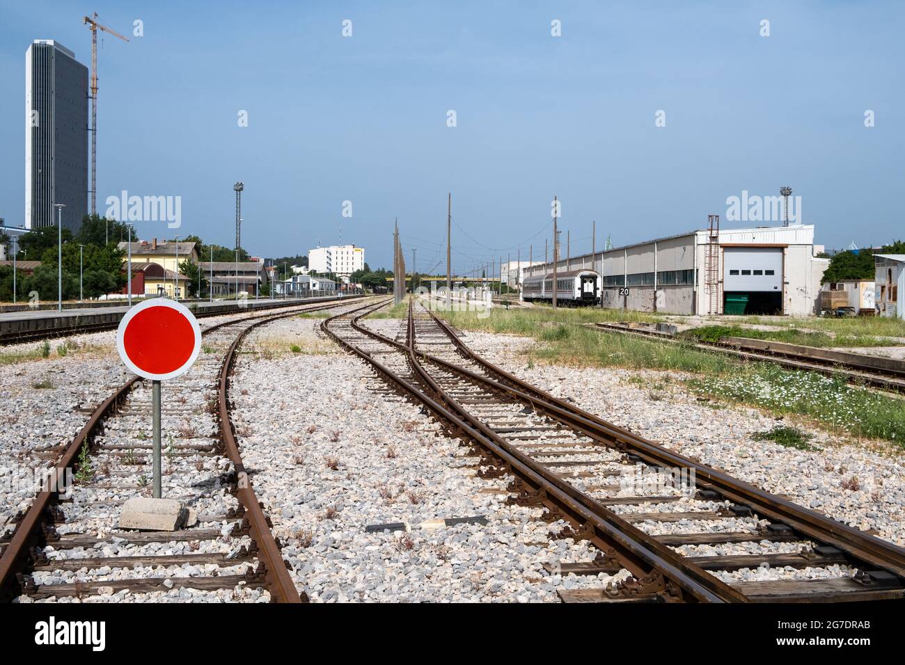 Split Predgrađe train station in the city of Split in Croatia. North of ...