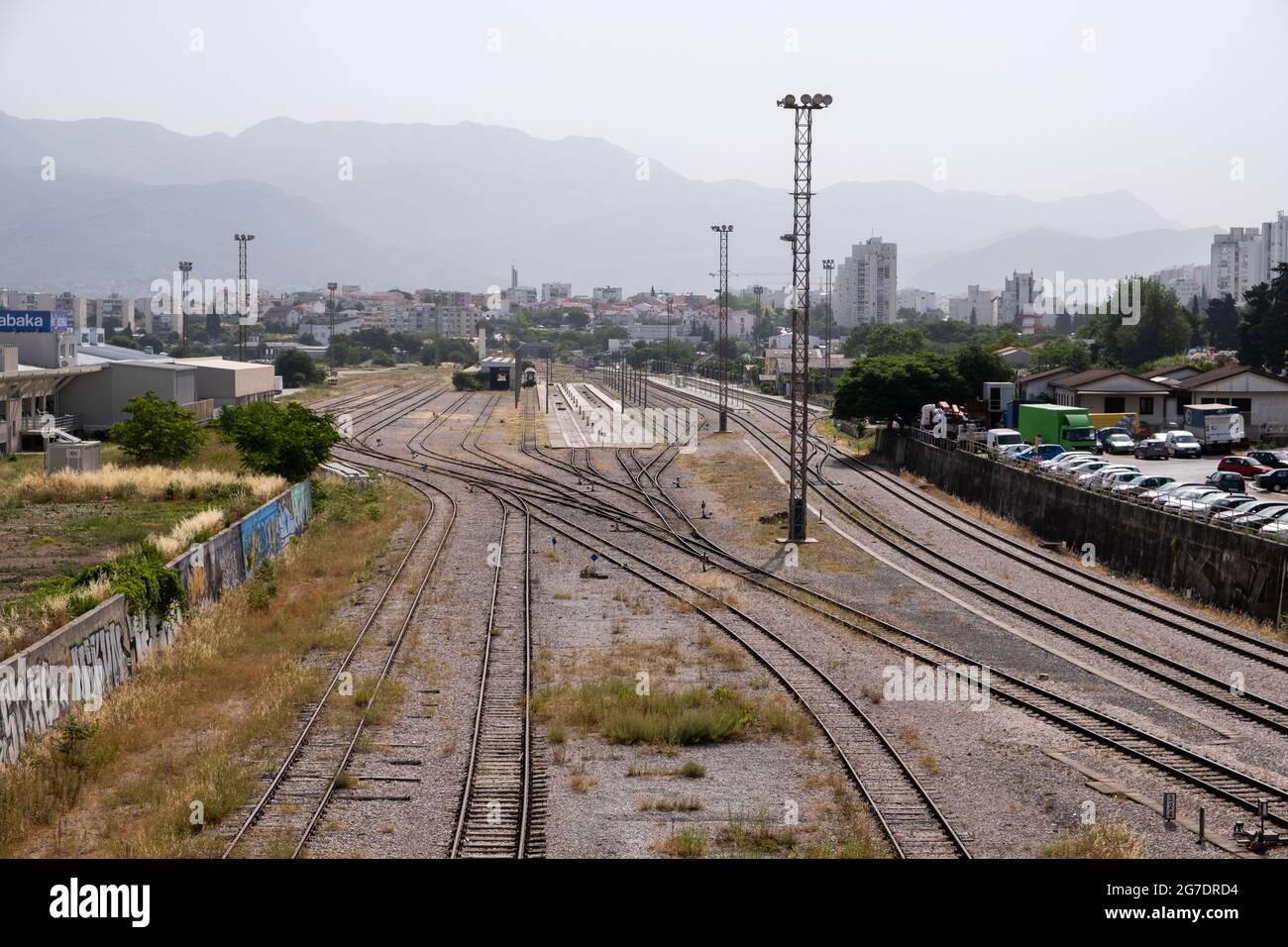 Split Predgrađe train station in the city of Split in Croatia. North of ...